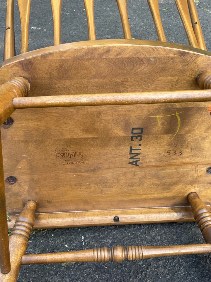 Colonial S. Bent & Bros. Vintage Maple Rocking Chair | eBay