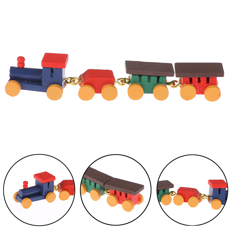 1:12 Dollhouse Miniature Cute Wooden Train Doll House Decor Active Toys ...