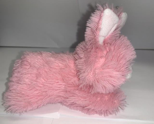 Wal-Mart Hugfun Pink Bunny Rabbit Baby Mini Laying Fluffy Stuffed Plush ...