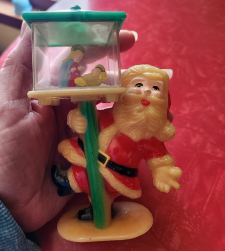 VTG Santa Claus Lamp post Mary &Jesus Snow Globe Christmas Brite Star ...