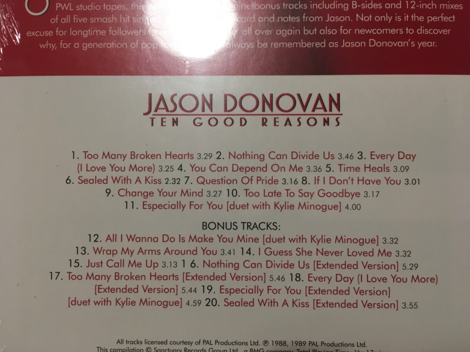 Ten+Good+Reasons+by+Jason+Donovan+%28CD%2C+2016%29 for sale online | eBay