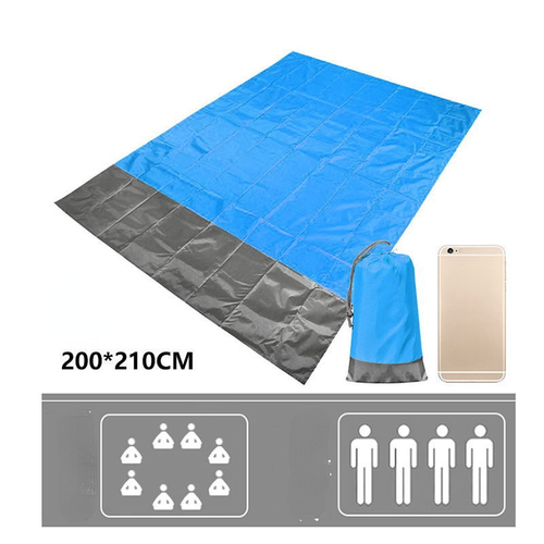 200x210cm Waterproof Pocket Beach Mat Picnic Camping Blanket Nylon ...
