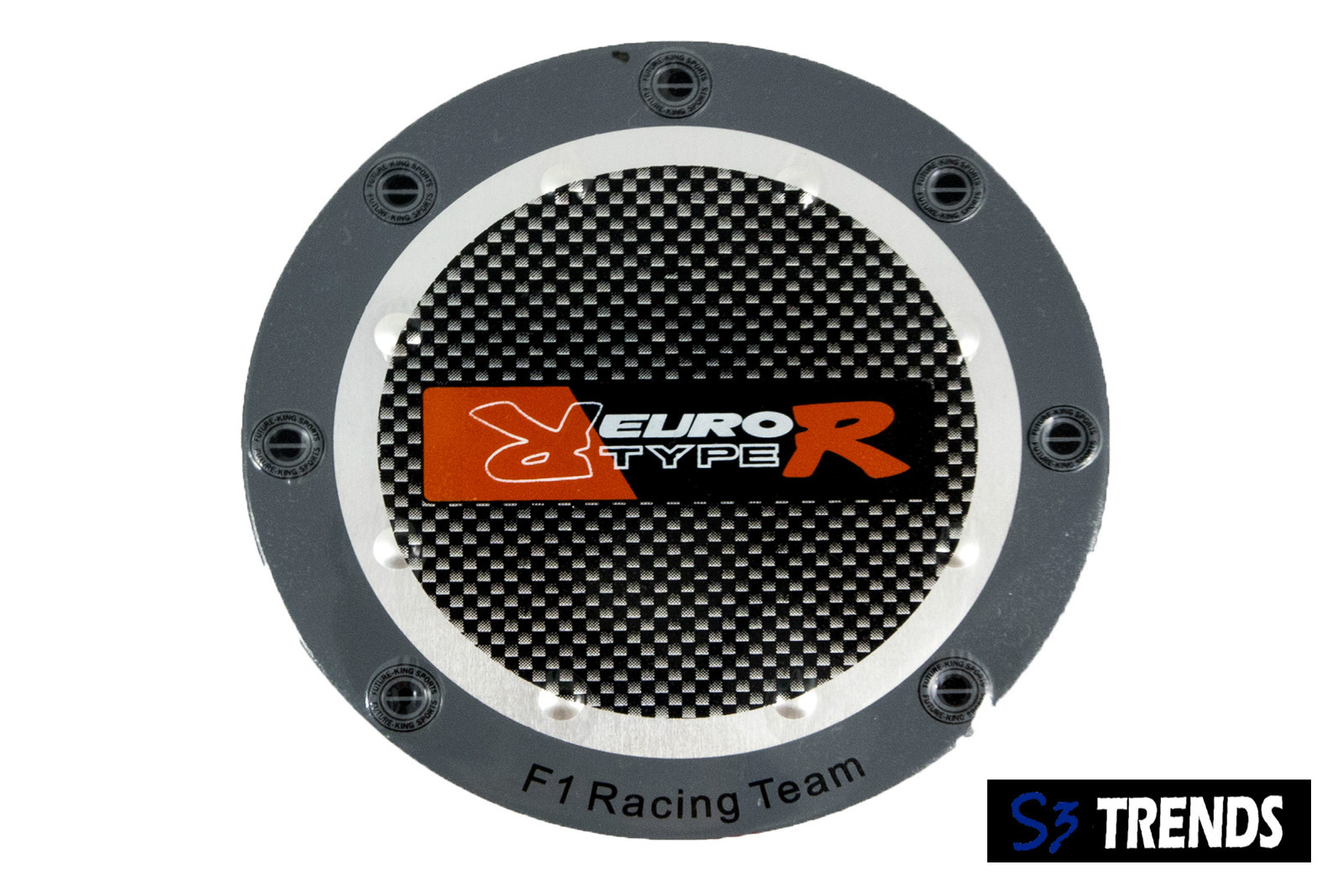 2PC 5" Euro Type R Carbon Fiber Rivet Gas Tank Fuel Door Cover Cap ...