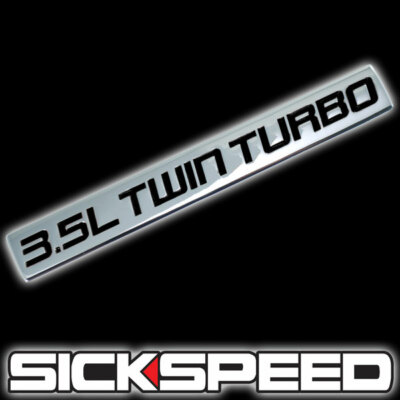 BLACK METAL 3.5L TWIN TURBO ENGINE MOTOR BADGE EMBLEM FOR TRUNK HOOD ...