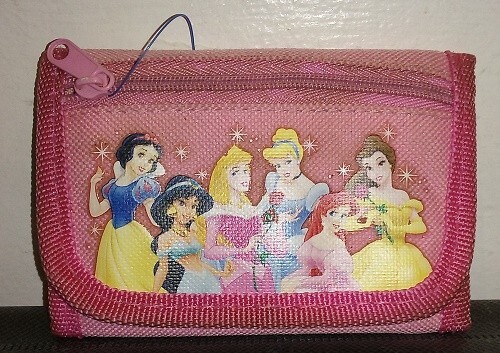 Disney Princess Trifold Wallet for Kids Pink- Cinderella Belle Ariel AS ...