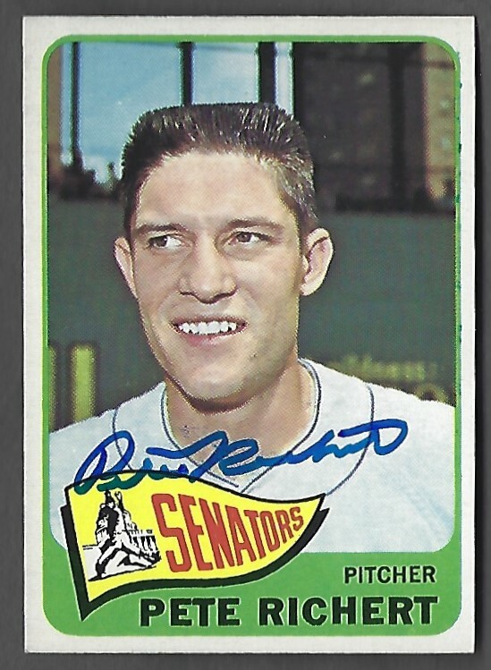 1965 Topps Pete Richert Card # 252 Autograph Signed Wash Senators | eBay