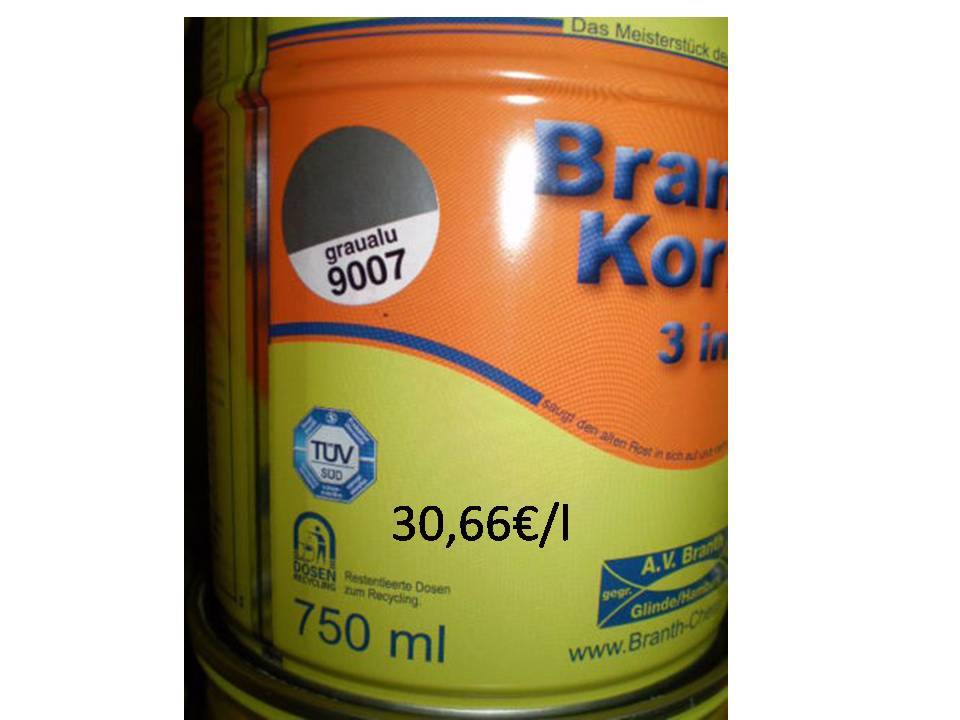 Brantho Korrux 3in1 Rostschutz & Metallschutz Farbe 750ml Farbauswahl ...