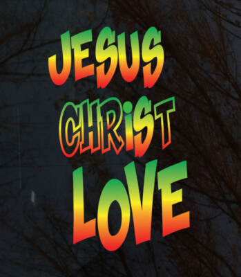 Jesus Christ is Love Decal Rastafarian Rasta Colours 100mmx170mm ...