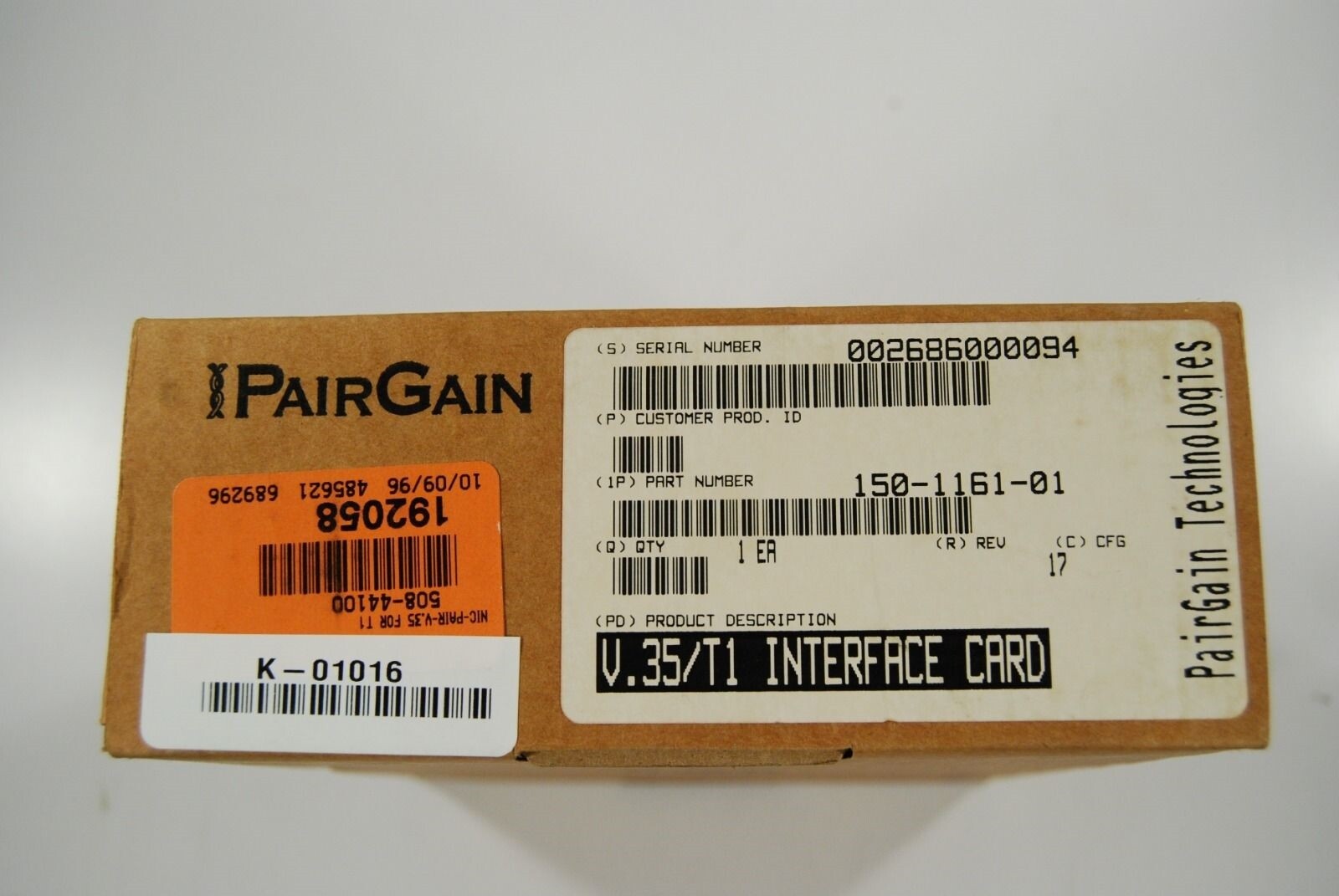 Pairgain 150-1161-01 V.35/T1 Infterface Card - NEW (K-01016) | eBay