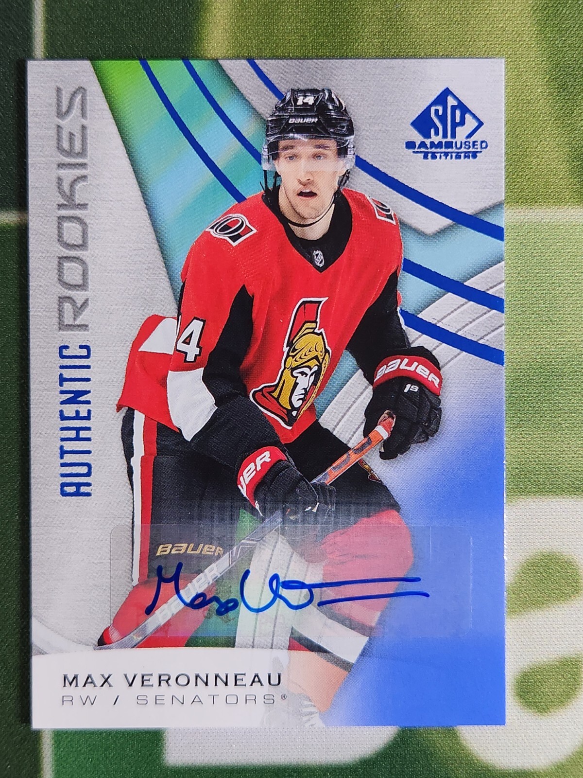 2019-20 Upper Deck SP Game Used Blue Auto #104 Max Veronneau RC AUTO | eBay