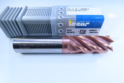 NEW 3/4" ISCAR ECI-5 .75 SOLID CARBIDE 5 FLUTE SQUARE CORNER MILLING ...