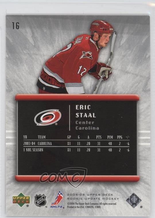 2005-06 Upper Deck Rookie Update Eric Staal #16 9lp | eBay