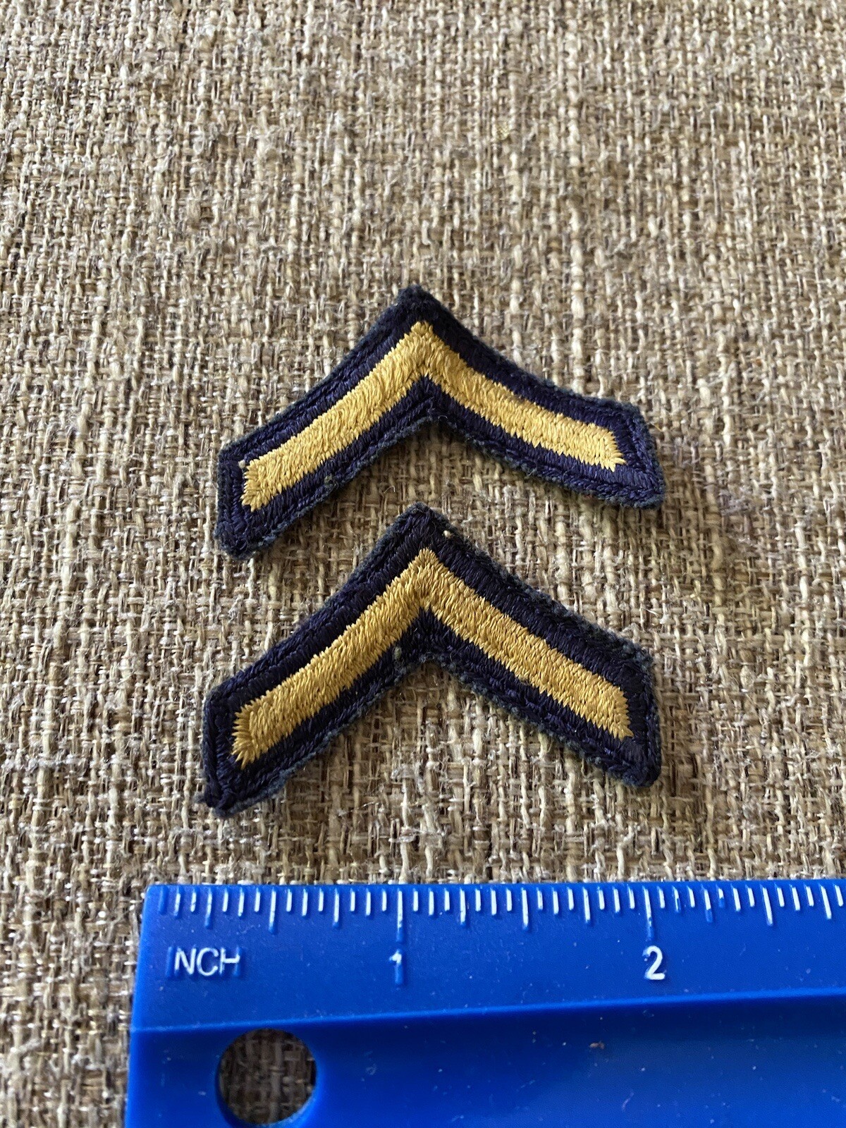 Korea War Era Private PVT Enlisted Rank Patches Blue And Yellow INV2647 ...