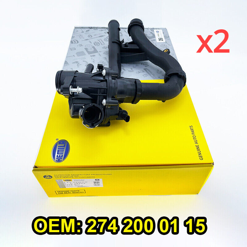 2pcs Coolant Thermostat Housing Assembly For Benz C300 E300 GLC SLC SLK ...