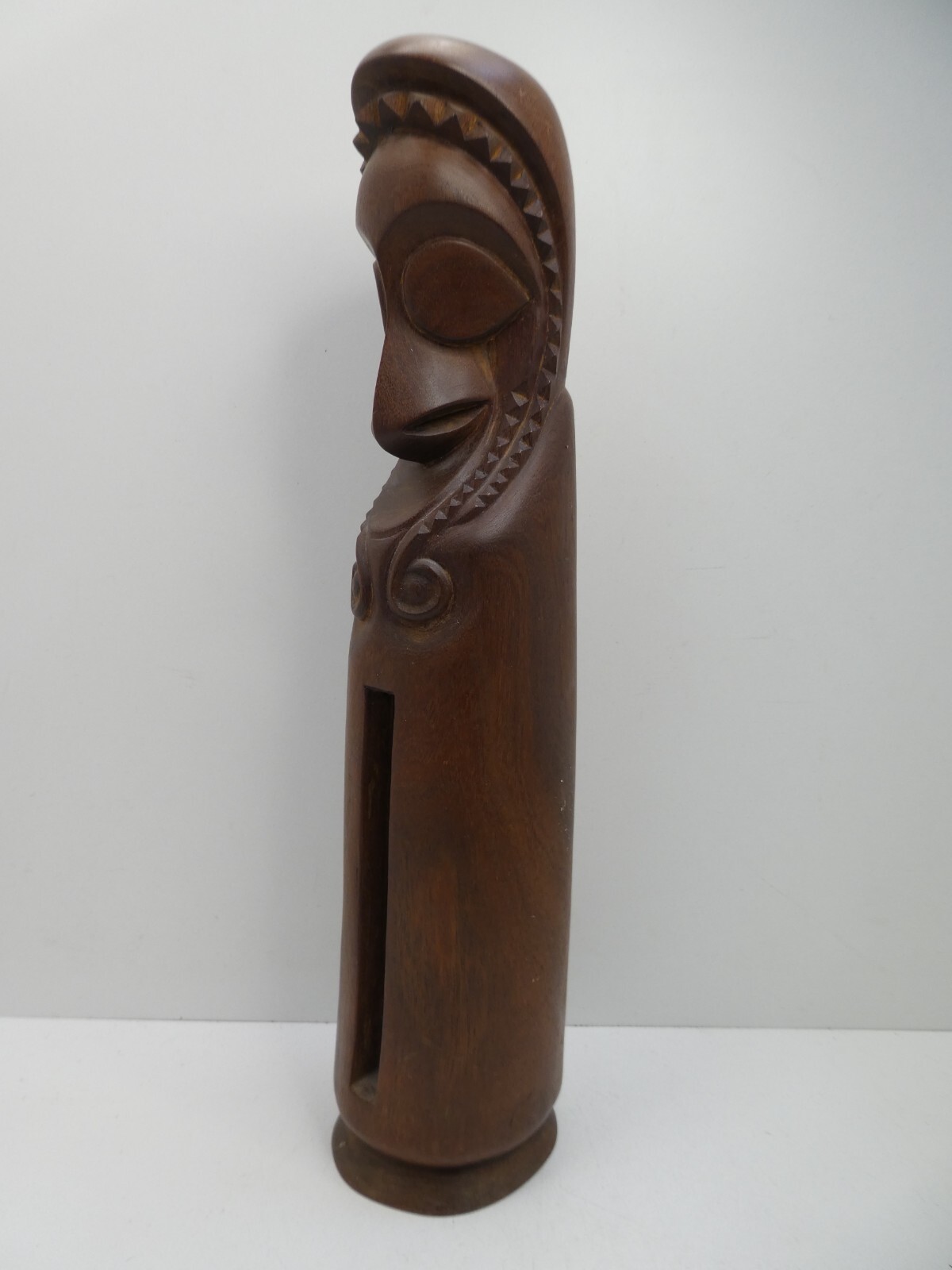 VINTAGE CARVED PACIFIC ISLAND OCEANIC WOODEN TIKI TOTEM STATUE HAWAIIAN ...