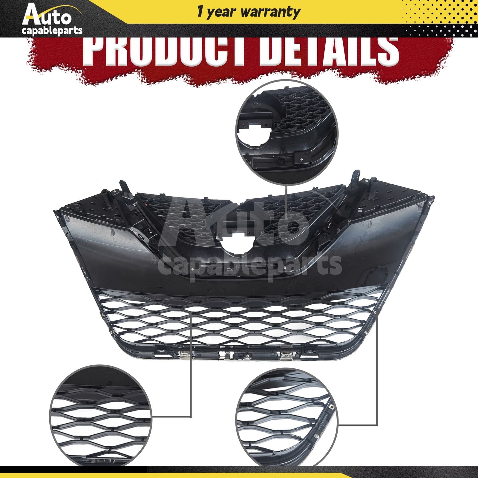 Front W/ Chrome Trim Grille For 2016 17 18 Nissan Maxima NI1200284 ...