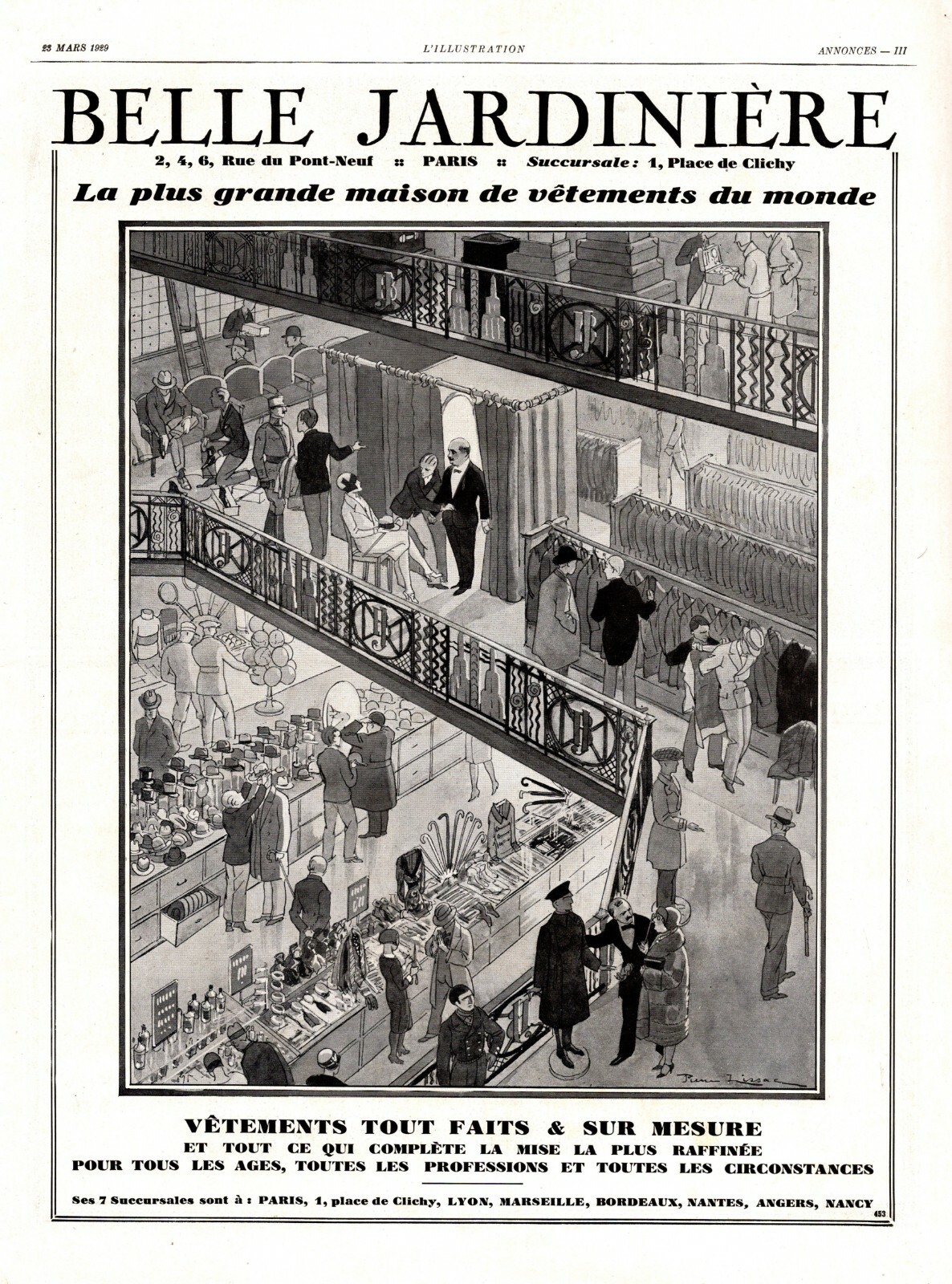 Original French Vintage Ad - BELLE JARDINIERE Pierre LISSAC - Paris ...