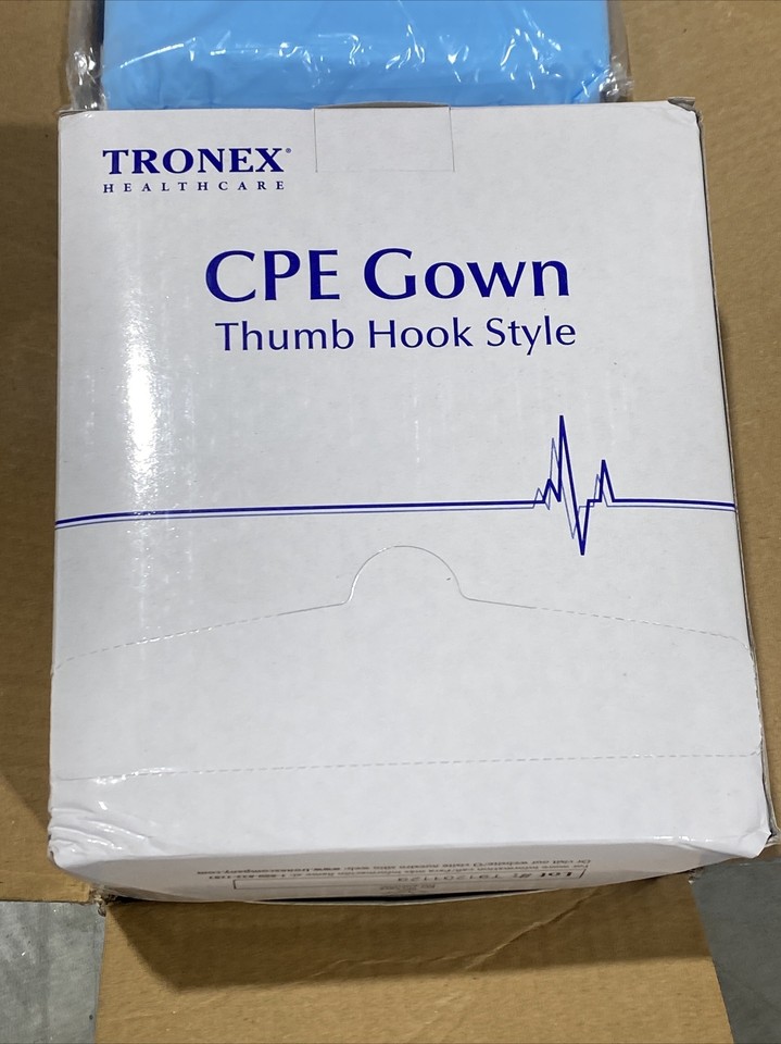 Tronex CPE Gown Thumb Hook Style XL Blue- Case Of 75 Gowns 6033C35 New ...