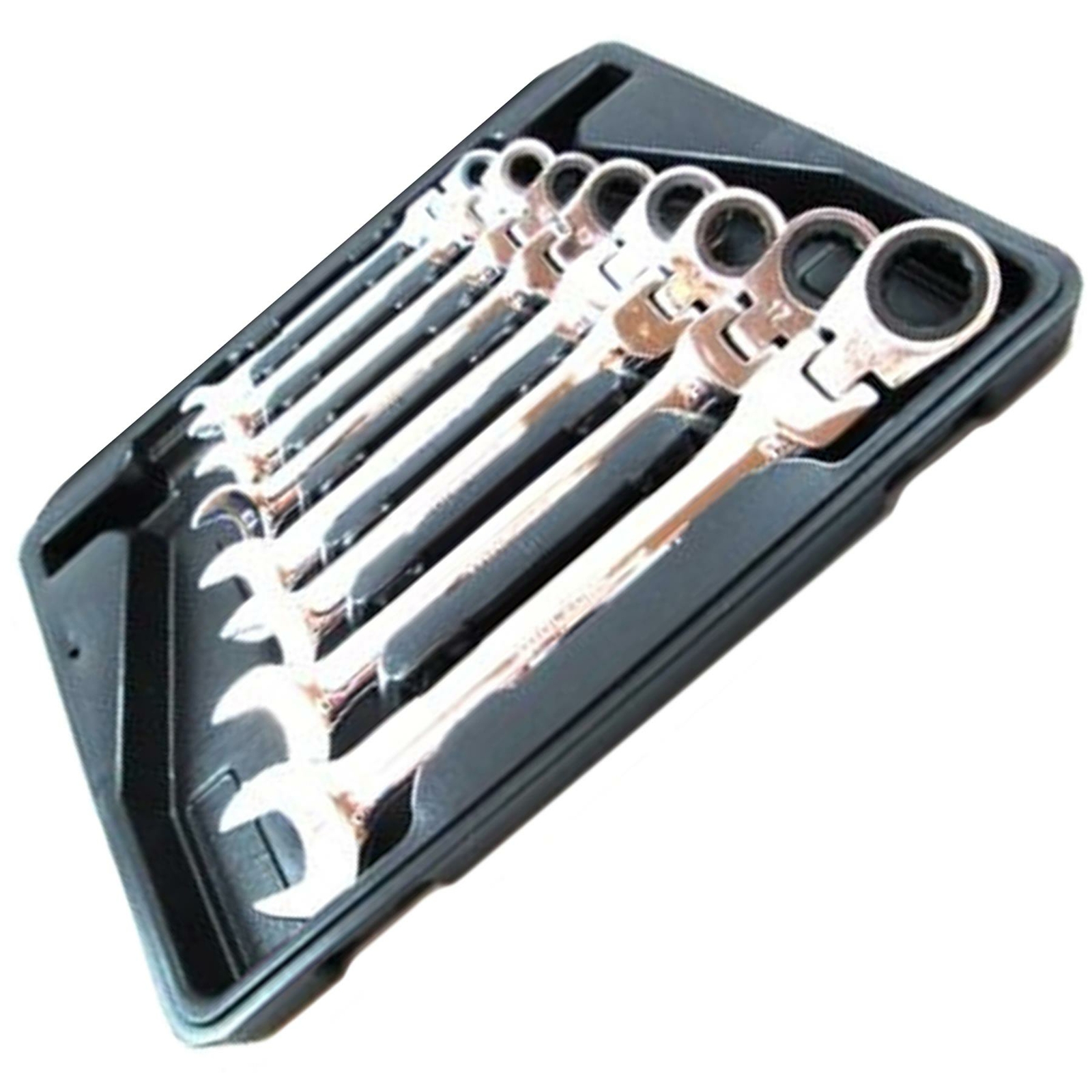 8pc Metric Ratchet Flexible Spanner Set 8-19mm Combination Flexi Wrench ...