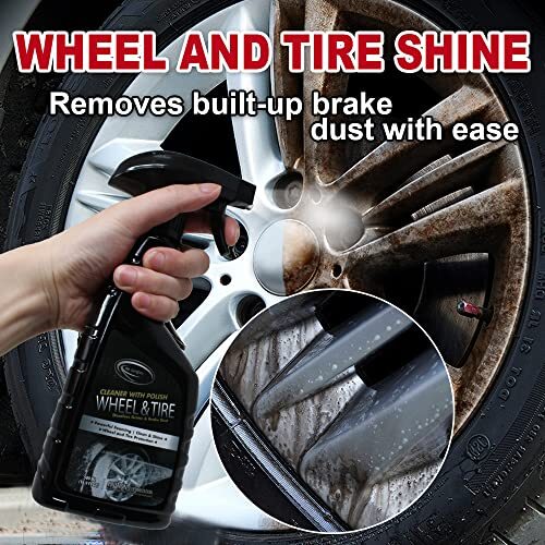 Car Wheel Tire Cleaner Aluminum And Chrome Rim Brake Buster Acid-Free ...
