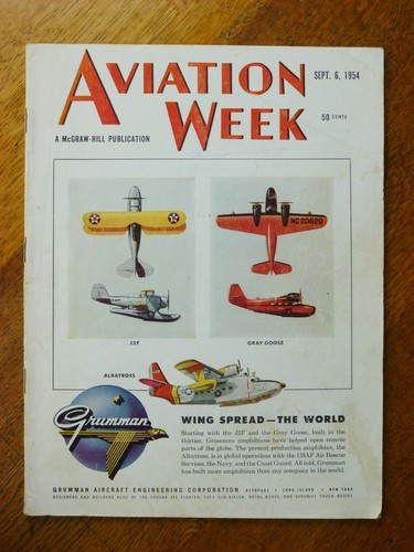 Aviation Week magazine Sept 6 1954 - C130A, Grumman cover | eBay