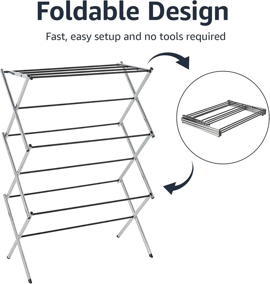 Foldable Portable Laundry Drying Rack for Indoor Air Drying Clothing | eBay