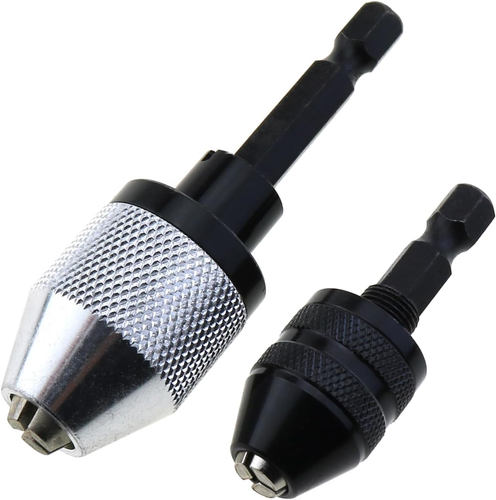 2PCS Keyless Drill Chucks Hex Shank Quick Change Bit Adapter 0.3-6.5/3 ...