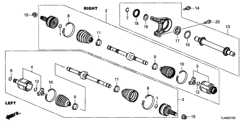 CV Intermediate Shaft 44500-T4P-J00 For 2016-2025 Honda Accord Civic CR ...