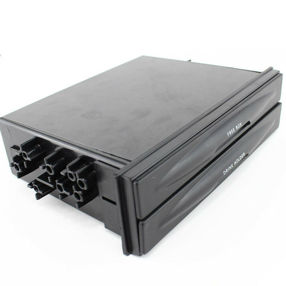 Car Double Din Dash Drink Cup Holder Radio Pocket Storage Box Black ...