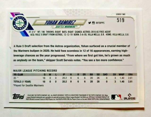 2021 Topps - #519 Yohan Ramirez (RC) for sale online | eBay