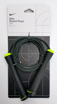 Nike Speed Rope for Training 9 ft. Rope Adjustable Black with Neon ...