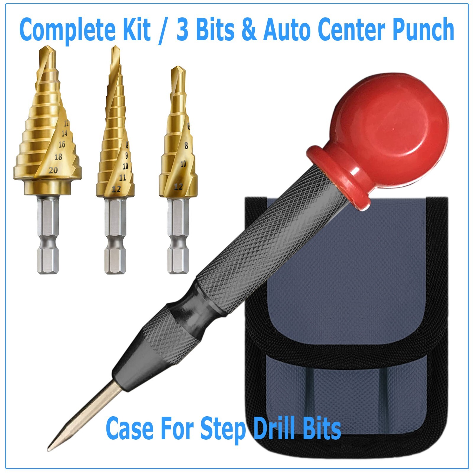 TITANIUM Step Drill Bit Set Unibit Industrial Reamer reaming 28 SIZES ...