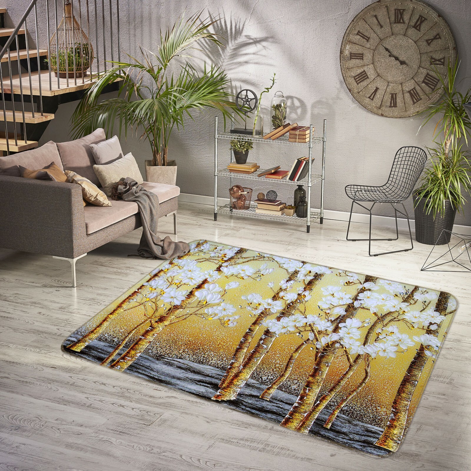 3D Golden Trunk Flower NAO7613 Game Rug Mat Elegant Photo Carpet Mat ...