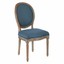 Lillian Oval Back Chair in Klein Azure Blue Fabric Brushed Frame ...