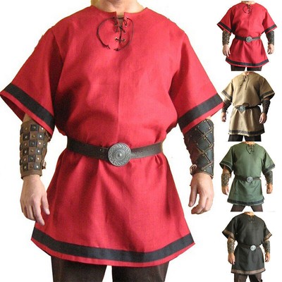 Herren Mittelalter Renaissance Tunika Top Wikinger Nordmann Pirat Cosplay Kostüm | eBay.de