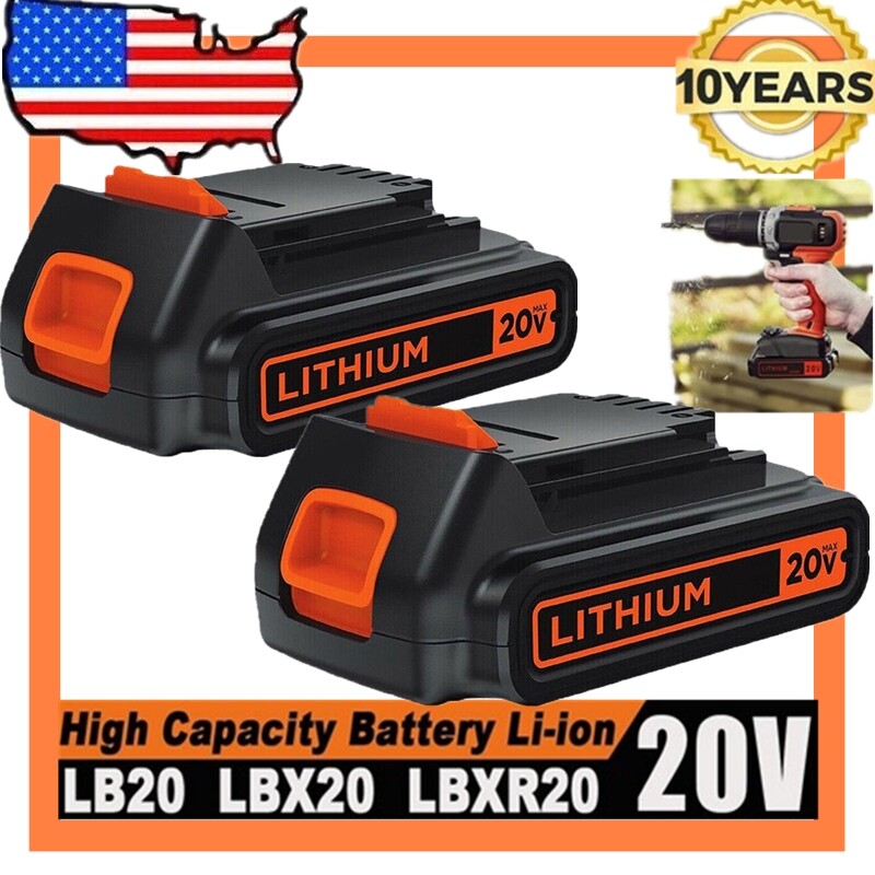 3.0Ah 20v Replacement for Black and Decker 20 Volt LBXR20 LB20 Battery ...