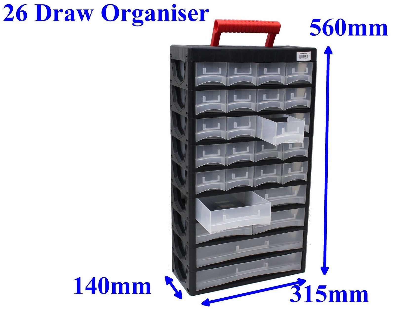 NEW Parts Craft Organiser Storage Case Unit With Clear Draw Boxes ...