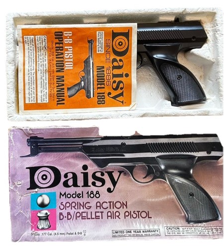 Vintage Daisy Model 188 Spring Action BB / Pellet Air Pistol w/ Box ...