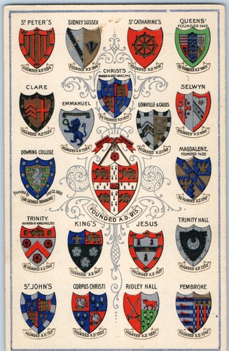 x2 LOT Oxford University College Heraldic Coat of Arms Postcards UK ...