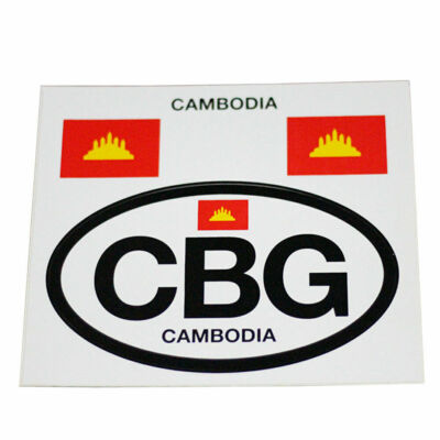 CBG Cambodia Country Code Sticker Decal Car Caravan Trailer Truck ...