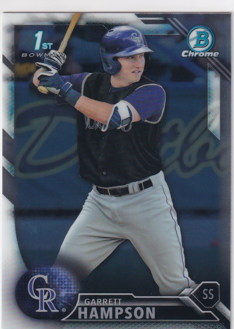 2016 BOWMAN CHROME DRAFT 1ST RC GARRETT HAMPSON ROCKIES FIRST ROOKIE ...