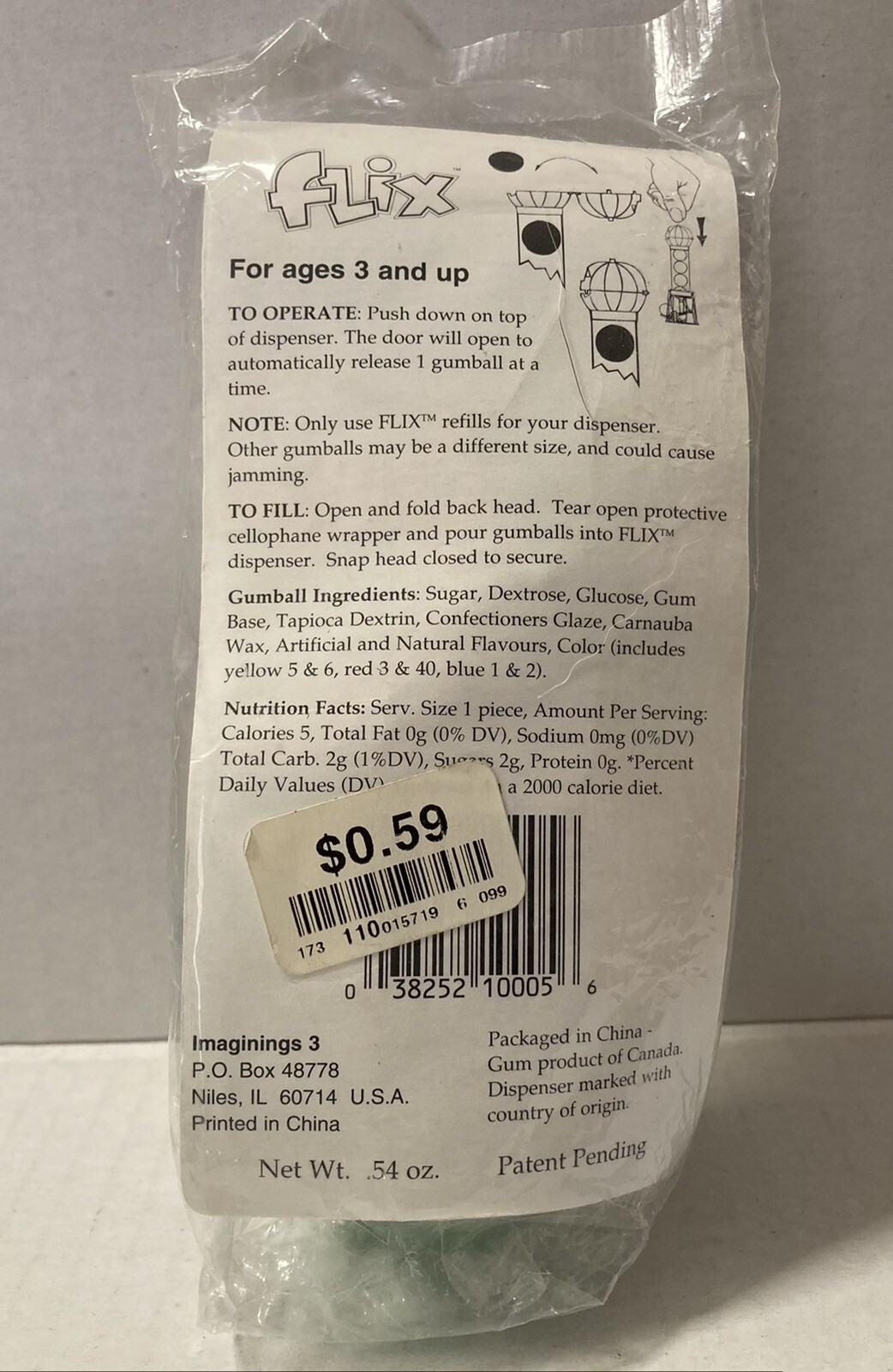 Vintage 1990's Flix SKULL GUM Halloween Candy Dispenser Container ...