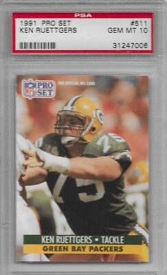 1991 Ken Ruettgers PSA 10 Pro Set #511 Green Bay Packers | eBay