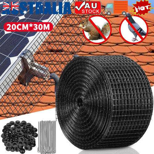 30m Solar Panel Bird Proofing KIT Stainless Steel Mesh & 100 Fasteners ...