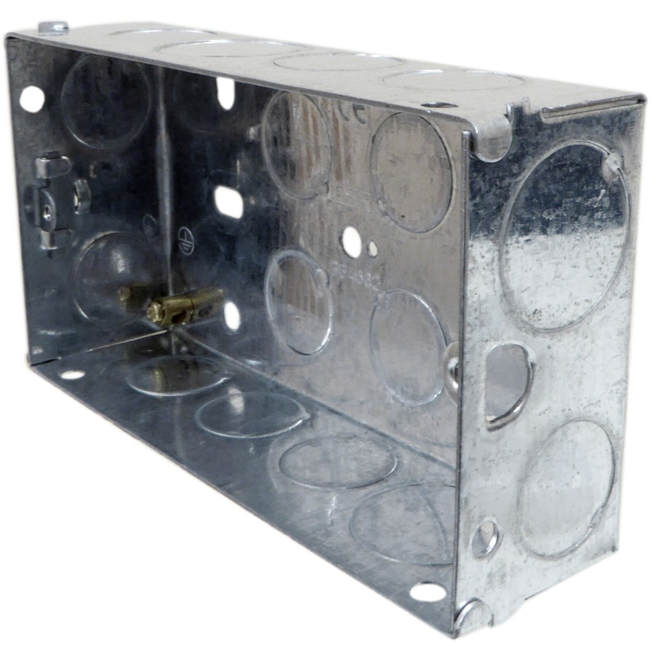 Metal Back Box 25mm 35mm 47mm 1G 2G Dual 1G+1G 2G+1G Galvanised Steel ...
