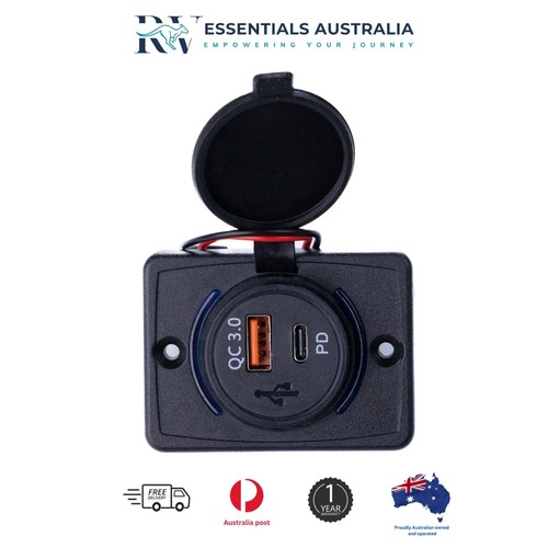 FLUSH MOUNT USB-C WALL MOUNTED CHARGER FOR CARAVAN RV ACCESSORIES PARTS ...