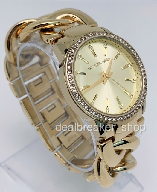 Michael Kors Women Nini Glitz Twist Chain Bracelet Watch MK3235 for ...