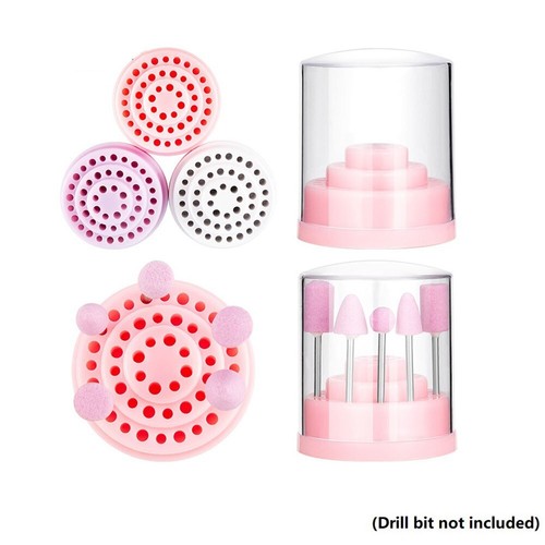 Manicure Empty Display Nail Drill Bit Storage Case 48 Holes Acrylic ...