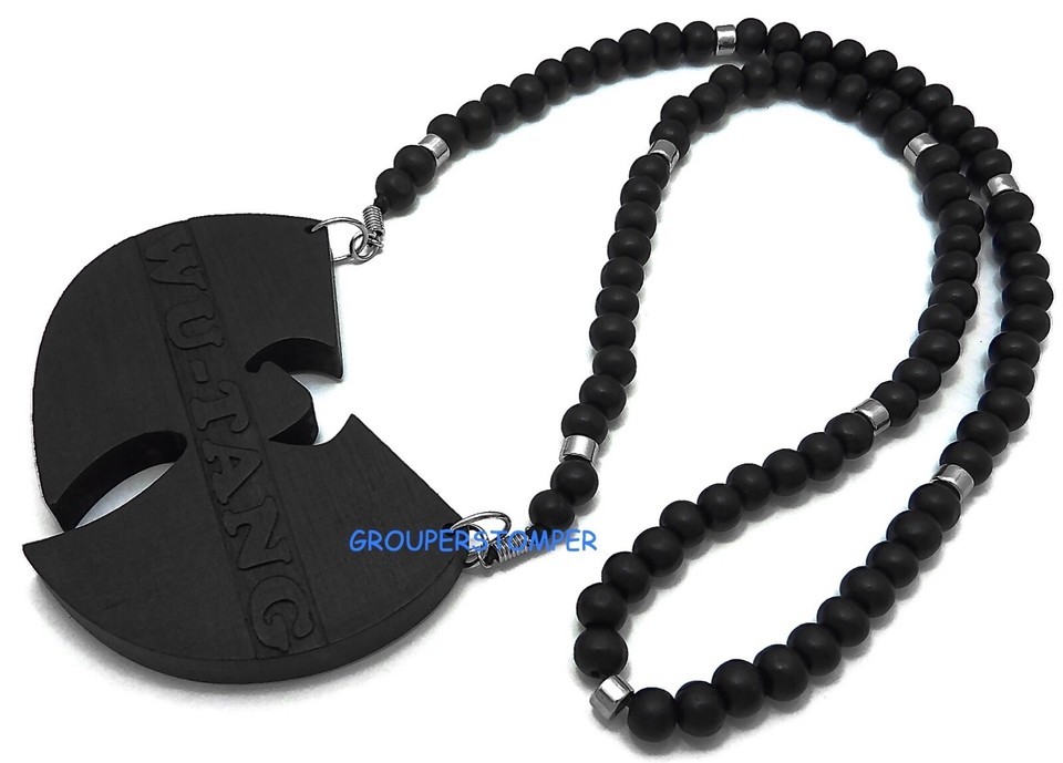 WU-TANG Necklace New Good Wood Style Pendant with Wood Bead Chain | eBay