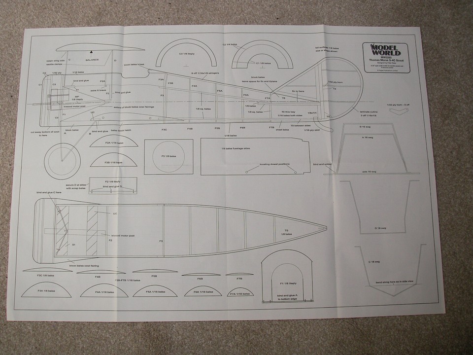 RC Model World Plans of Thomas Morse S-4C Scout a Scale biplane model ...